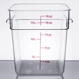 Cambro 18SFSCW135 Container 18 Qt Square (Clear)