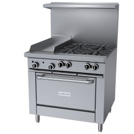 Garland G36-4G12R Natural Gas 4 Burners Range 36" with 12" Griddle and ...