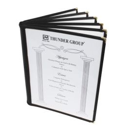 Thunder Group PLMENU-6BL Menu Cover (6-Pages) Black Border